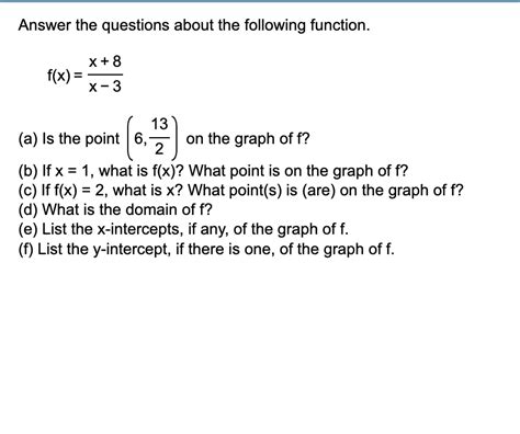 Solved Answer The Questions About The Following Function Chegg Com