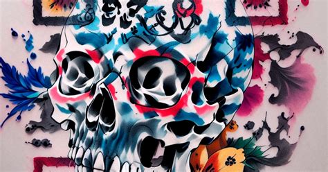 A Skull Inspired Qr Code Tattoo Artvizual