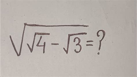 A Nice Square Root Problem Viral Squareroot Youtube