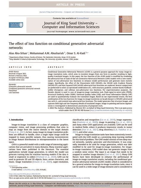 the effect of loss function on conditional generative adversarial