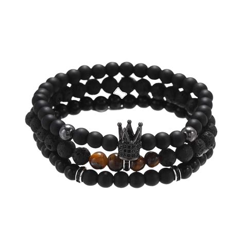 Mens Crown Beaded Bracelet Set Shop Today Get It Tomorrow