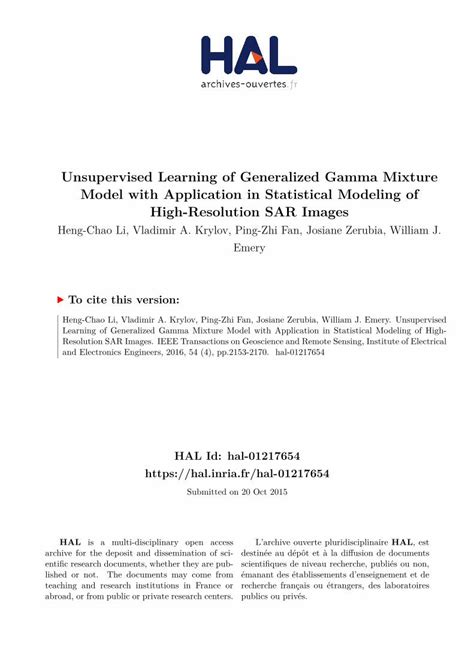 Pdf Unsupervised Learning Of Generalized Gamma Mixture Model · Conditional Maximization