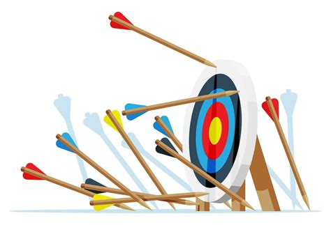 Many Arrows Missed Target Mark Multiple Failed Inaccurate Attempts