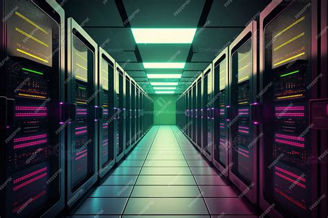 Premium Photo Matrix Server Indoor Space Ai Technology Generated Image Ai Technology Generated