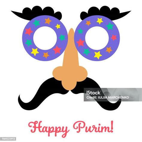 흰색 배경에 빈티지 스타일의 Purim Purim와 만화 인사말 카드입니다 인사말 다채로운 카드 벡터 그림입니다 벡터 축제 그림입니다 축하 장식 디자인 푸림 마스크 0명에
