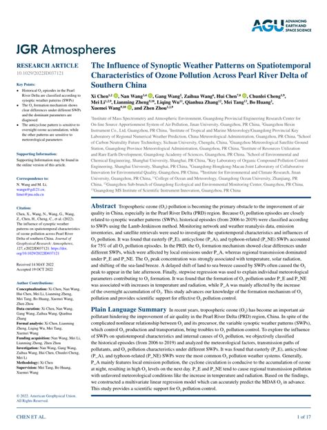 The Influence Of Synoptic Weather Patterns On Spatiotemporal Characteristics Of Ozone Pollution