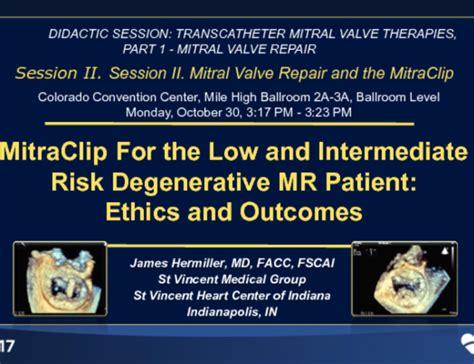 Mitraclip For The Low And Intermediate Risk Degenerative Mr Patient