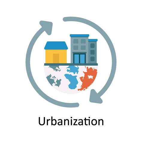 Urbanization Vector Flat Icon Design Illustration Nature And Ecology
