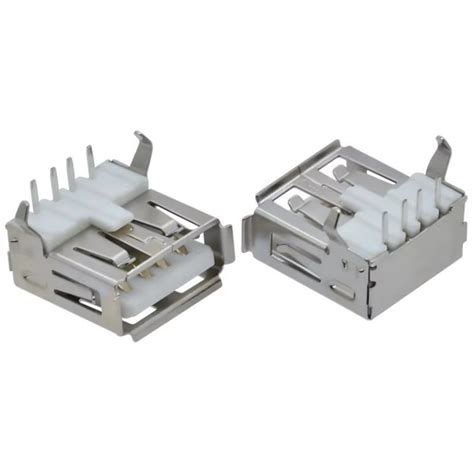 Smt Usb 2 0 Type A Female Connector 4 Pin 4 Pad 90 Degree Smd Right Angle Ra Usb A Socket Bent