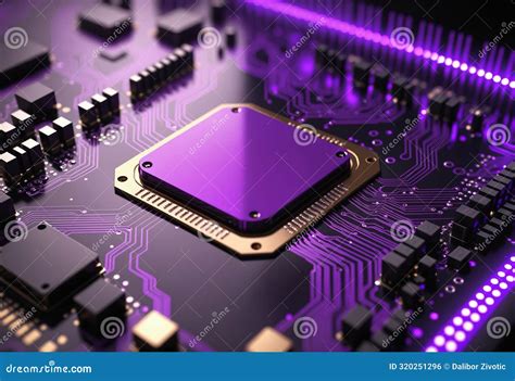 Futuristic Printed Circuit Board Ai Generated Illustration Stock Illustration Illustration Of
