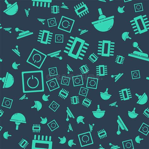 Set Processor With Microcircuits Cpu Light Emitting Diode Electric