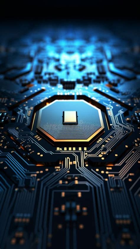 Circuit Board Wireframe Binary Code And Security Shield On A Blue Backdrop Stock Illustration