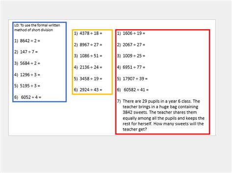 Long Division Teaching Resources Long Division Teaching Resources