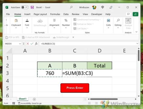 How To Add On Excel With The Sum Formula Autosum Or The Plus Sign