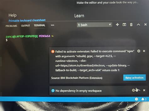 Trouble Starting · Issue 1122 · Ibm Blockchainblockchain Vscode Extension · Github