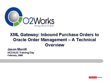 Xml Gateway Inbound Purchase Orders To Oracle Order