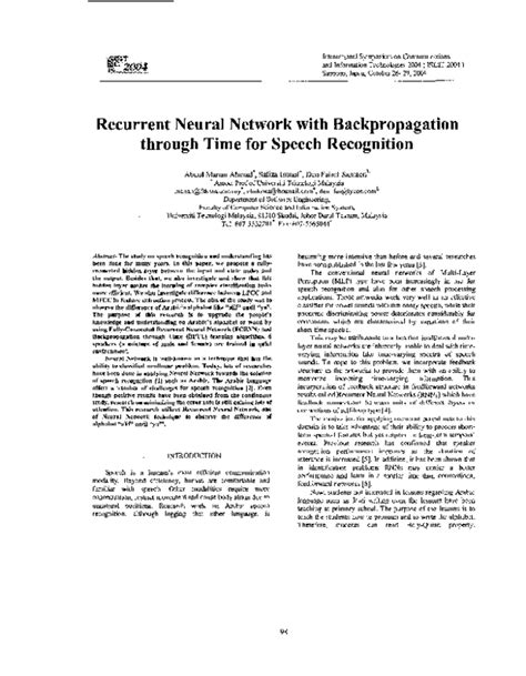 Pdf Recurrent Neural Network With Backpropagation Through Time For