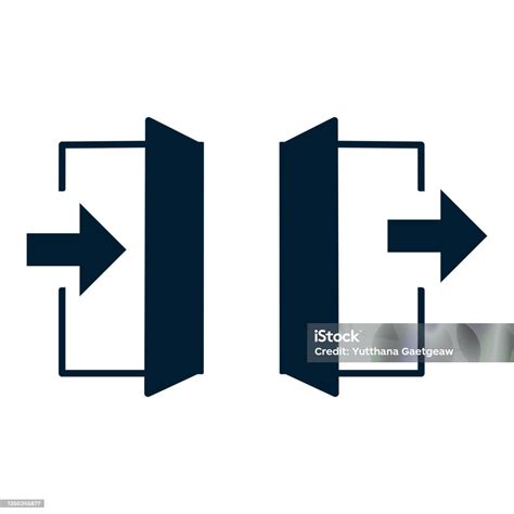 출구 및 출입 아이콘 흰색 배경에 격리 출입구 입구 및 출구 표지판 사람들에 대한 스톡 벡터 아트 및 기타 이미지 사람들 아이콘 출입구 문 Istock