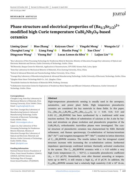 Phase Structure And Electrical Properties Of Ba12sr12 Modified High Curie Temperature