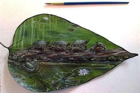 Живопись на кленовых листьях Блог Кристи КОНТ Краска Рисунки Живопись