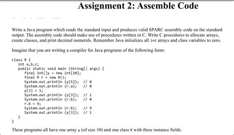 Solved Assignment 2 Assemble Code Write A Java Program Chegg
