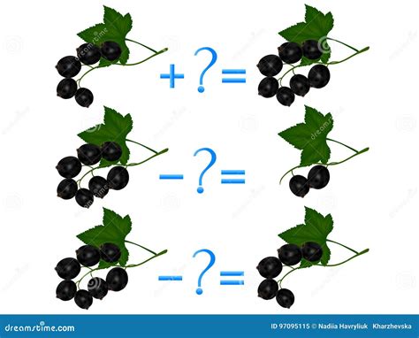 Action Relationship Of Addition And Subtraction Examples With Black Currant Educational Games