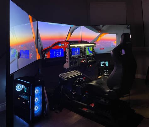 Home Cockpit With 3 Displays And Mockup Cabin Advice Home Cockpit