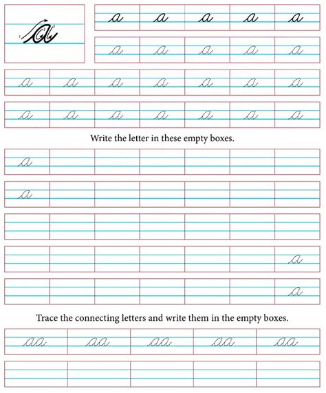 A Z Lowercase Cursive Handwriting Worksheets
