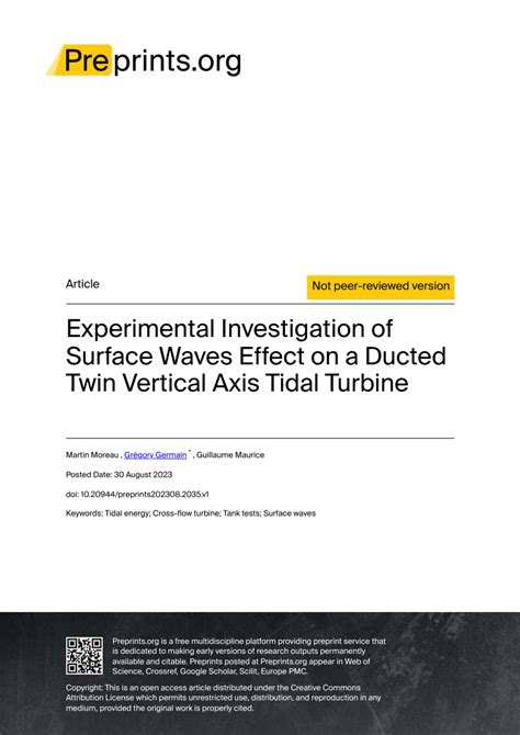 Pdf Experimental Investigation Of Surface Waves Effect On A Ducted