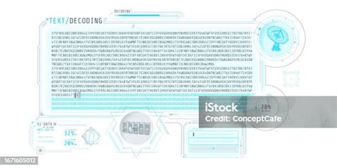 Radio Telescope Data Processing Interface With Text Decoding Stock