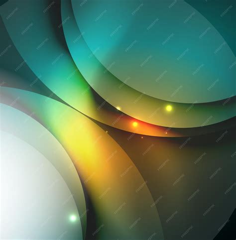 Premium Vector Overlapping Circles On Glowing Abstract Background