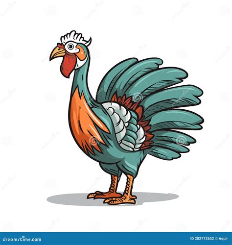 Gobbler Hand Drawn Illustration Gobbler Vector Doodle Style Cartoon Illustration