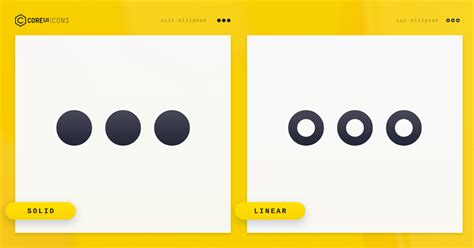 Ellipses Icon Linear CoreUI Icons SVG JavaScript TypeScript Webfont