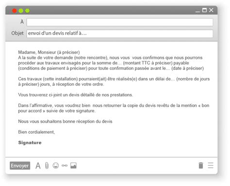 Lettre Ou E Mail Type De Devis Pour Travaux