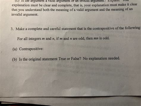Solved C Is The Argument A Valid Argument Or An Invalid