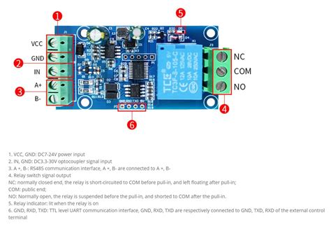 Modbus Rs485 Rtu Relais Module 7 24vdc 1x250v 10a No Nc Domoticx