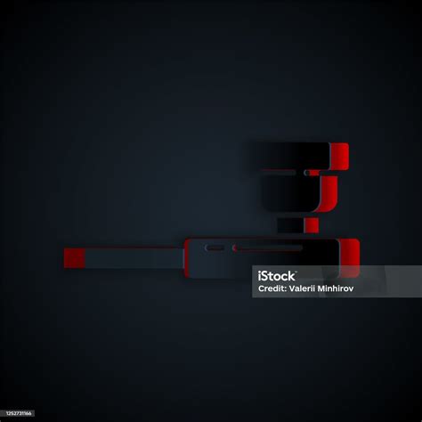 종이는 검은 색 배경에 고립 된 연기 아이콘으로 흡연 파이프를 잘라 담배 파이프 종이 아트 스타일 벡터 일러스트레이션 3차원 형태에 대한 스톡 벡터 아트 및 기타 이미지