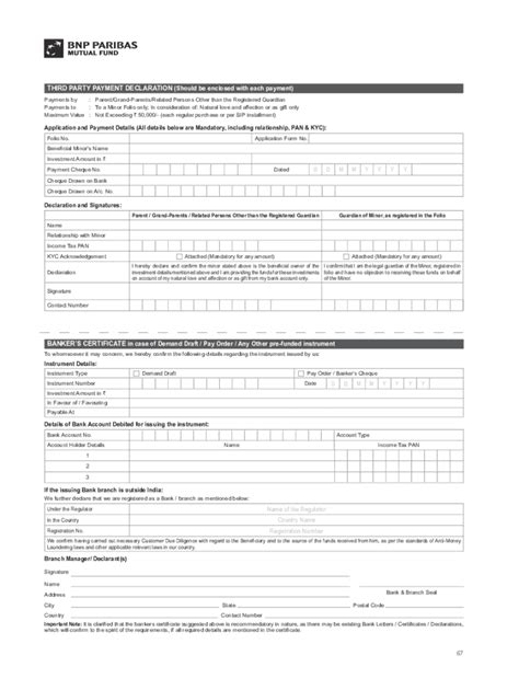 Fillable Online 67 Third Party Payment Declaration Fax Email
