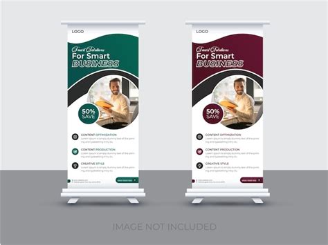 롤 업 배너 디자인 기업 디지털 마케팅 에이전시 프리미엄 벡터