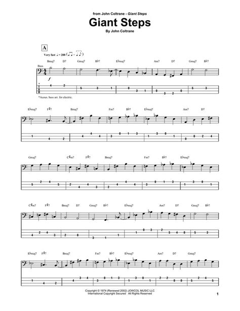 John Coltrane Giant Steps Sheet Music Notes Chords Sheet Music Notes