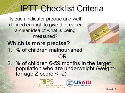 Indicator Performance Tracking Table Adapted From Fanta Ii
