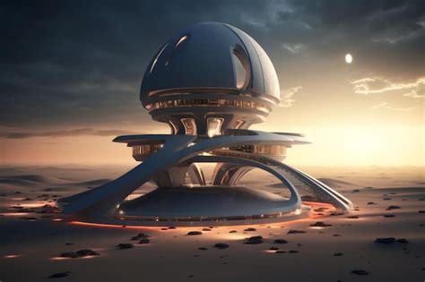 Premium Ai Image Advanced Futuristic Observatory Dome Building Space Generate Ai