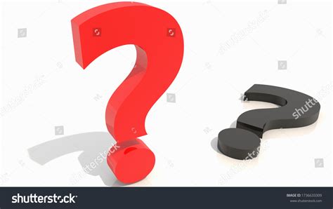 Two Question Mark Concept Red Black3d Stock Illustration 1736633309