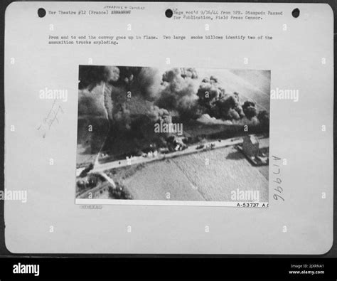 From End To End The Convoy Goes Up In Flame Two Large Smoke Billows Identify Two Of The