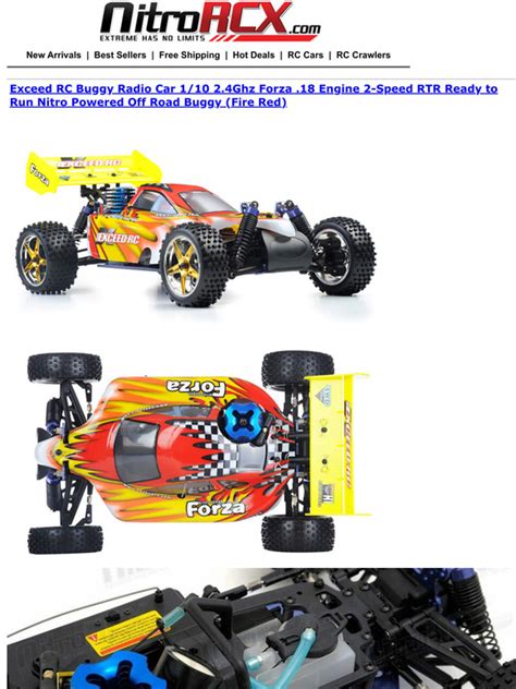 NitroRCX Exceed RC Nitro Gas Buggy 18 Engine 2 Speed Milled