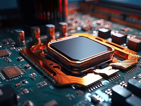 Premium AI Image Modern High Tech CPU Chip Of Contemporary Super
