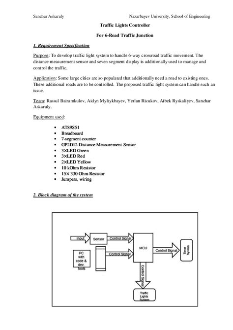 pdf project 6 traffic light controller system for 6 road traffic junction