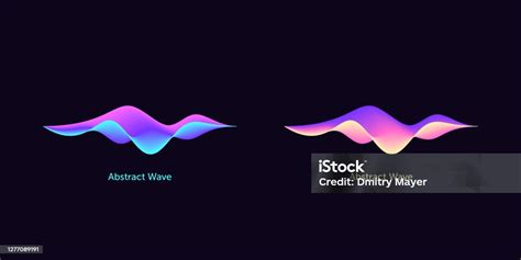음성 인식 시스템 가상 도우미 음성을 위한 추상파 셰이프 그라데이션 오디오 웨이브 음성 명령 제어 검색에 대한 스톡 벡터 아트