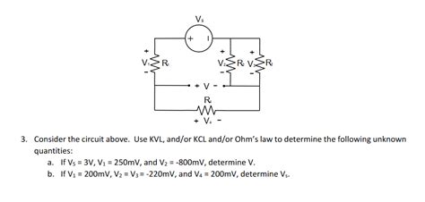 Solved Consider The Circuit Above Use KVL And Or KCL Chegg