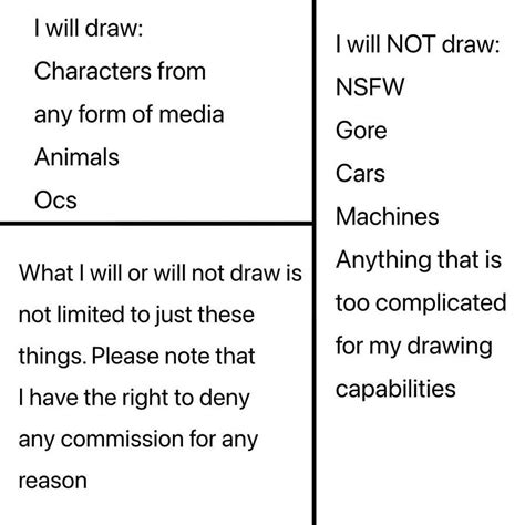 Commission Sheet Willwill Not Draw By Gabbylikestodraw On Deviantart